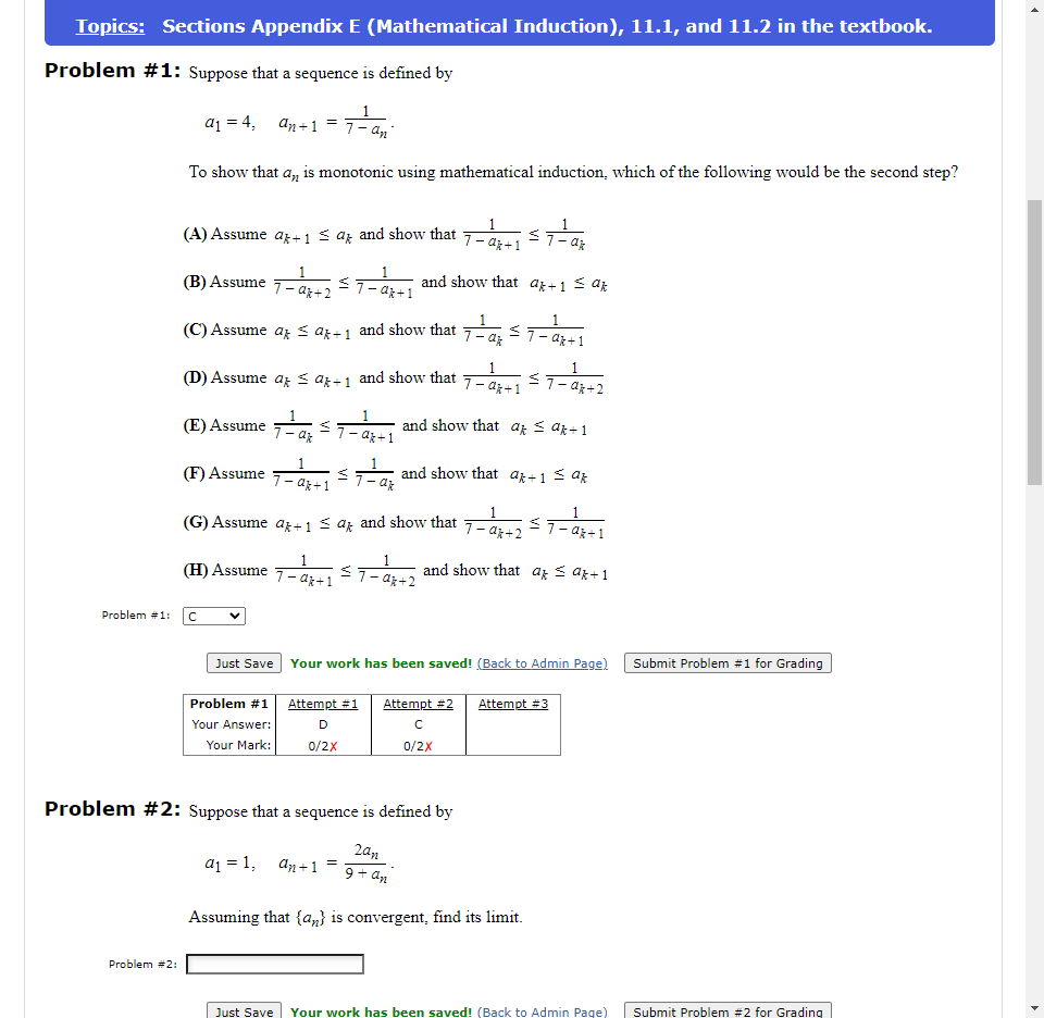 Solved Topics: Sections Appendix E (Mathematical Induction), | Chegg.com