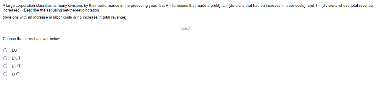 Solved increased\}. Describe the set using set-theoretic | Chegg.com
