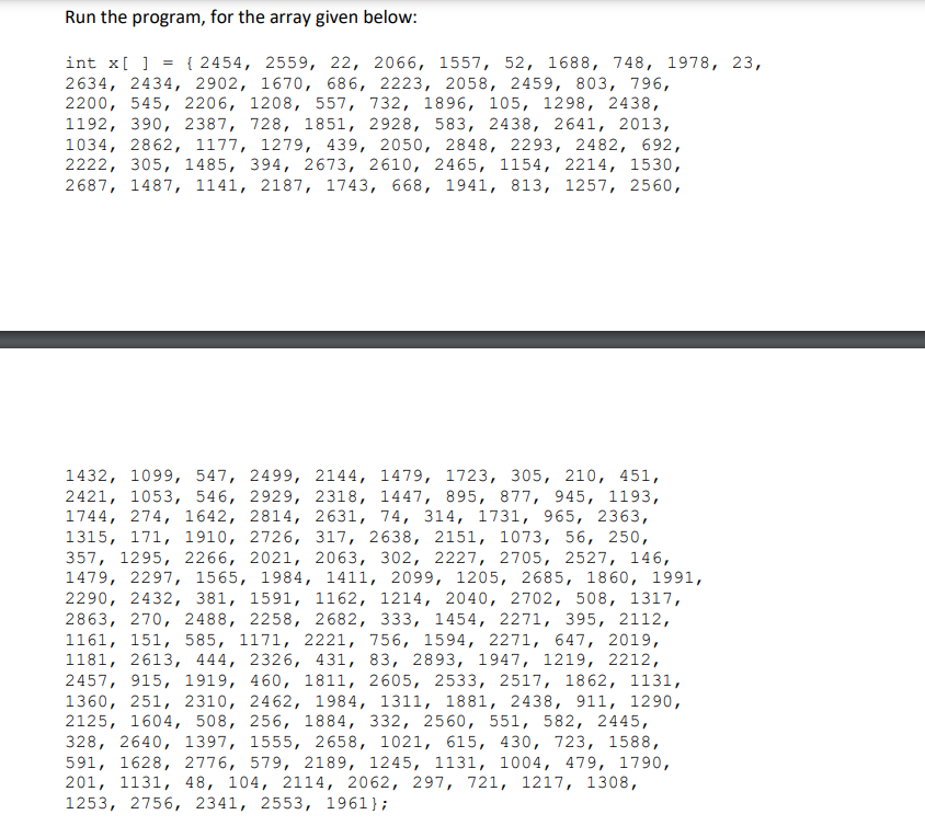 Solved 2 Statistical Analysis of an Array 50 The contents of | Chegg.com
