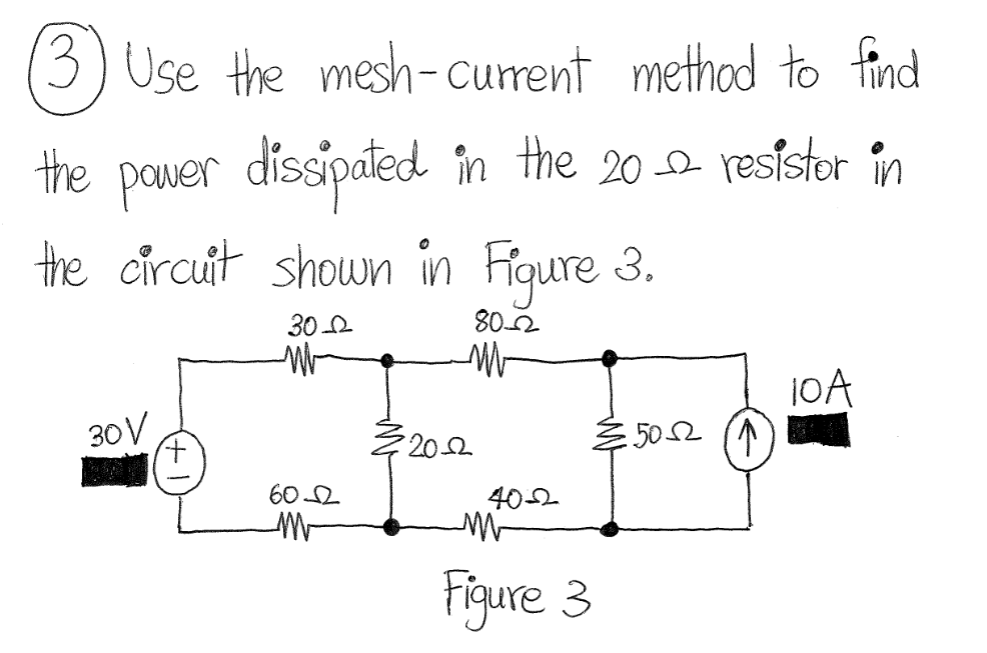 Solved (3) Use the mesh-current method to find the power | Chegg.com