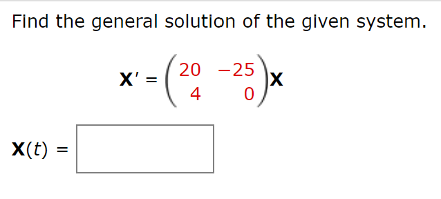 Solved Find the general solution of the given system. | Chegg.com