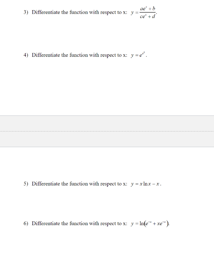 Solved 3) Differentiate the function with respect to | Chegg.com