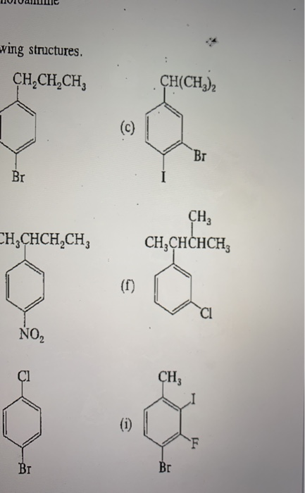 Solved acceptable name for each of the following structures. | Chegg.com