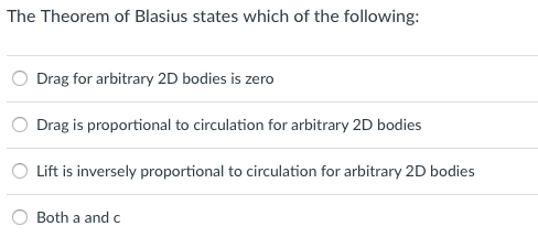 Solved The Theorem of Blasius states which of the following: | Chegg.com