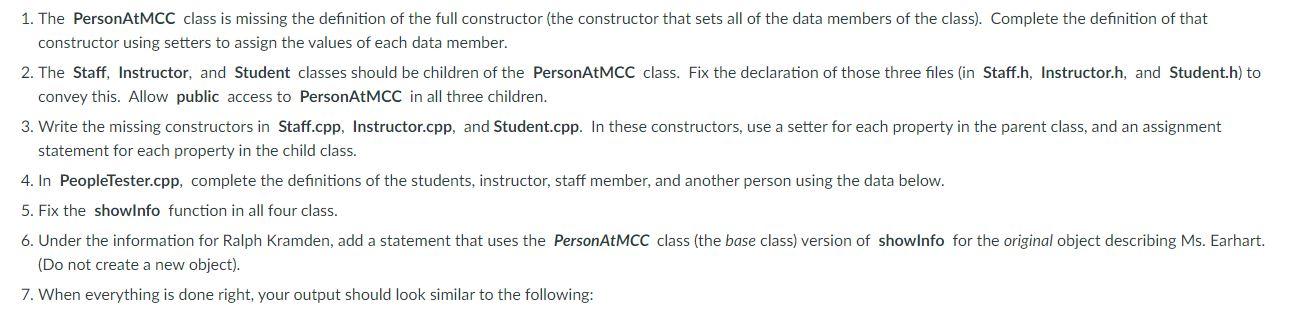 Solved (Advanced C++) I need help to create a new C++ | Chegg.com