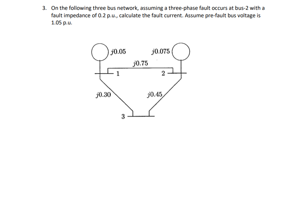 Solved 3. On the following three bus network, assuming a | Chegg.com