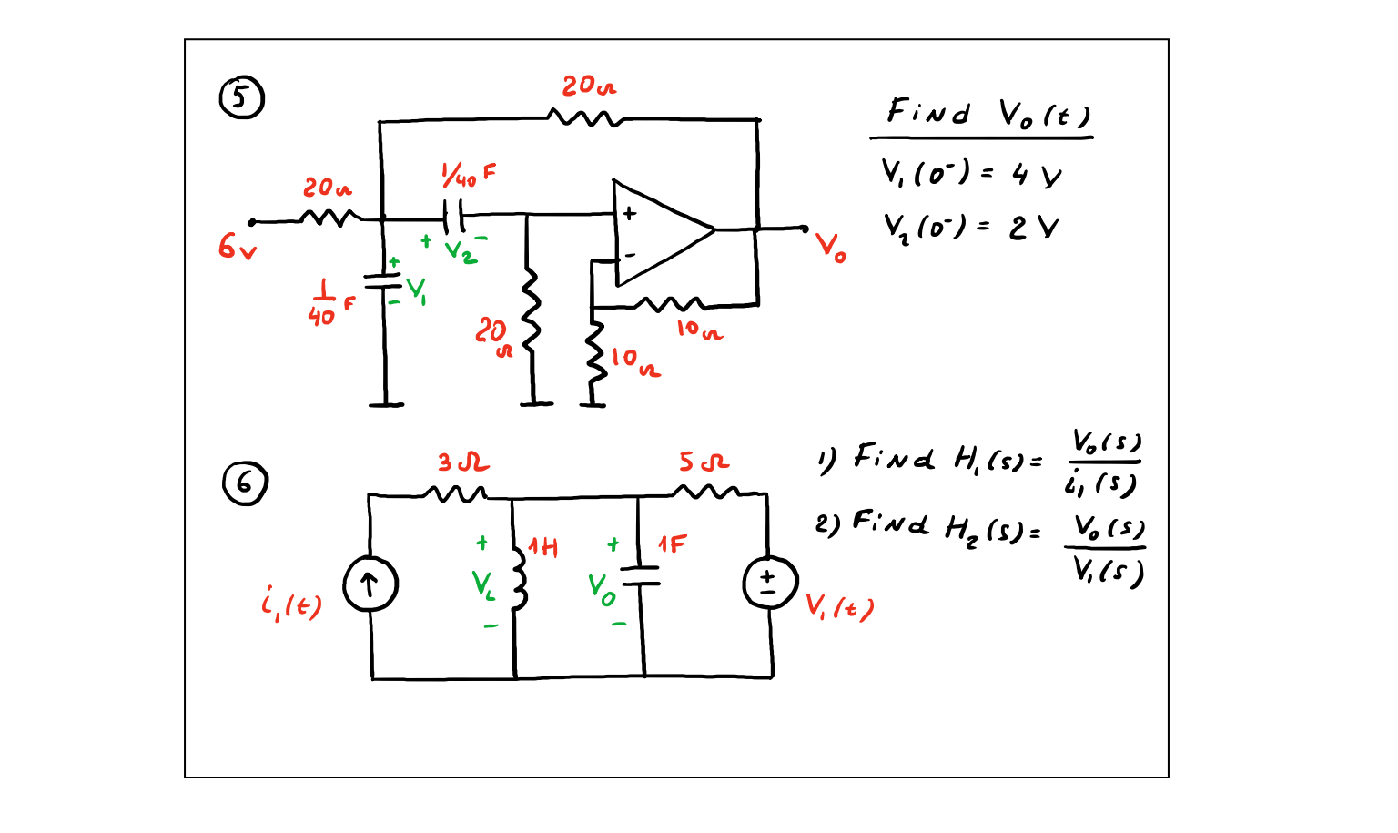 Solved V1(0−)=4V V2(0−)=2V ind H1(s)=i1(s)V0(s) ind | Chegg.com