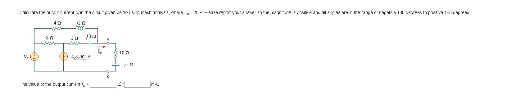 Solved Calculate the output current loin the circuit given | Chegg.com