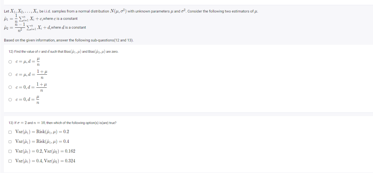 Solved Let x1,x2,dots,xn be i.i.d. ﻿samples from a normal | Chegg.com