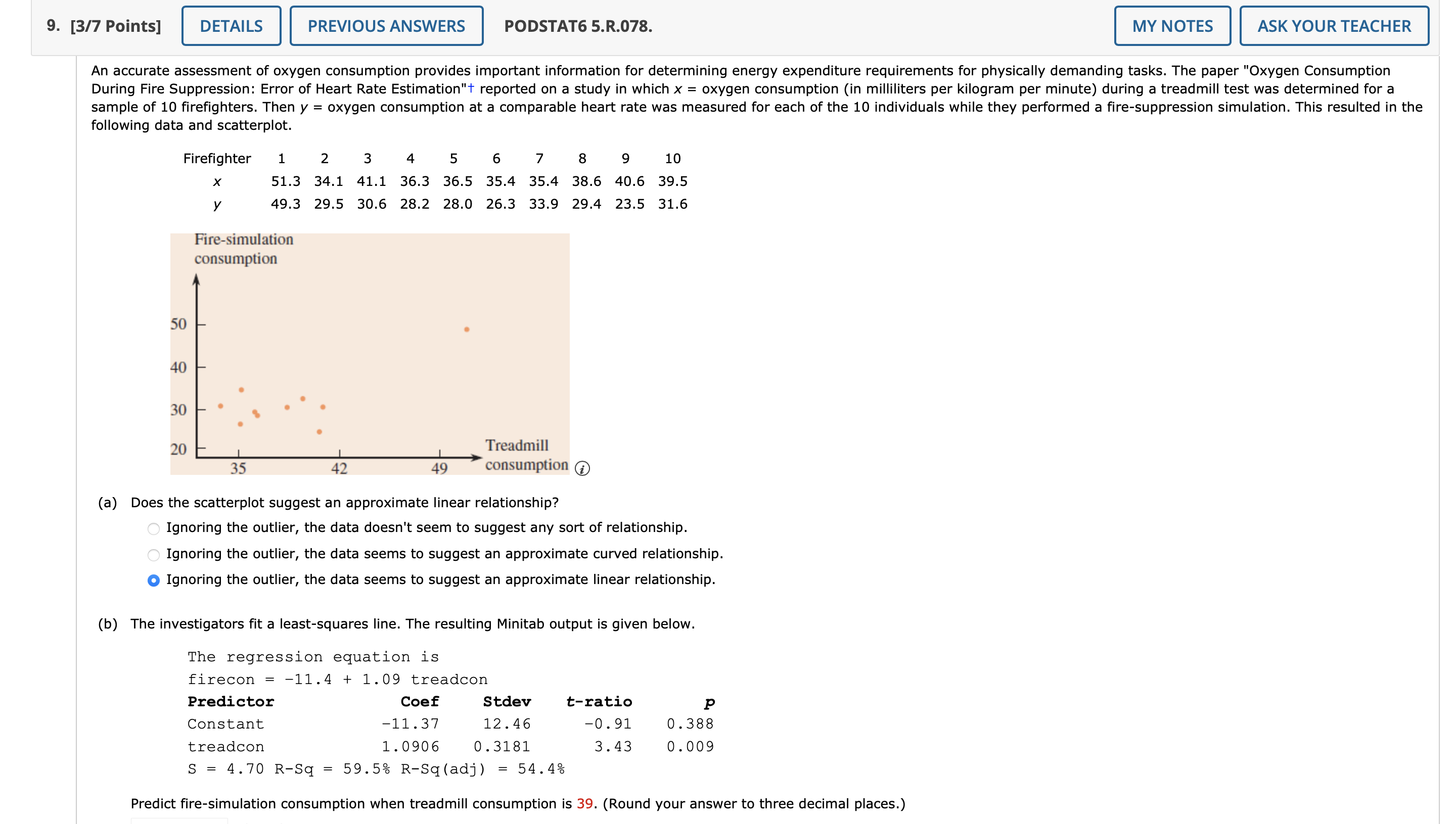 Solved 17 Points] PODSTAT6 5.R.078. following data and | Chegg.com