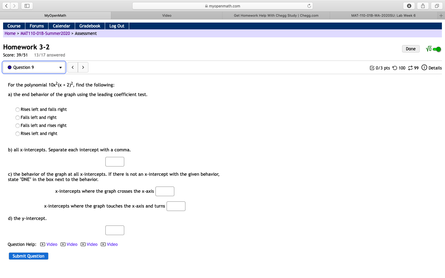 Solved myopenmath.com G MyOpenMath Video Get Homework Help | Chegg.com