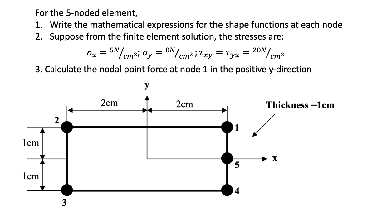 For the 5-noded element, 1. Write the mathematical | Chegg.com