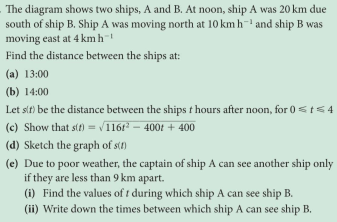 20 km - The diagram shows two ships, A and B. At | Chegg.com