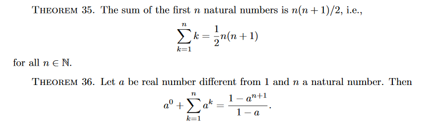 Solved THEOREM 35. The sum of the first n natural numbers is | Chegg.com