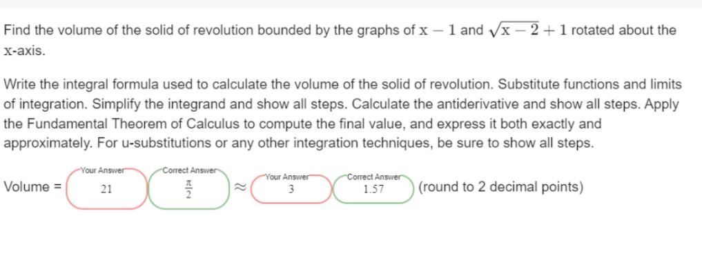 Solved Find the volume of the solid of revolution bounded by | Chegg.com