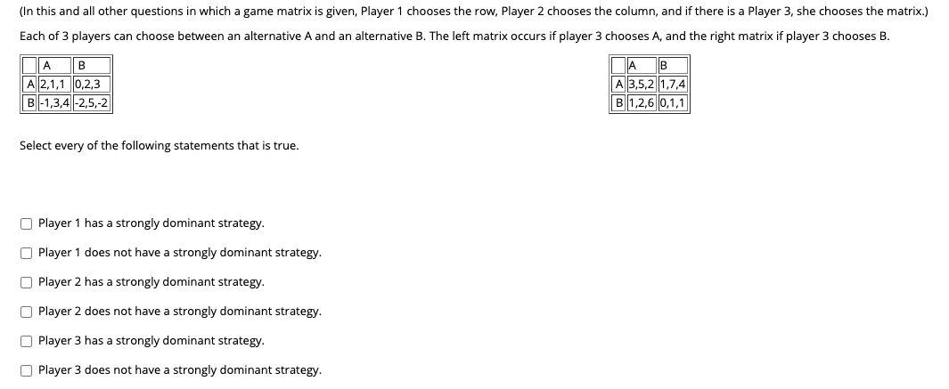 Solved (In this and all other questions in which a game | Chegg.com