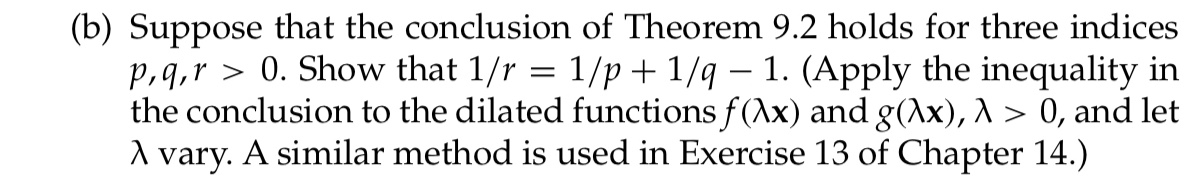 b) Suppose that the conclusion of Theorem 9.2 holds | Chegg.com