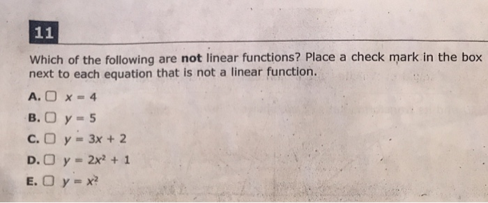 Which Equation Is Not A Linear Function - Tessshebaylo