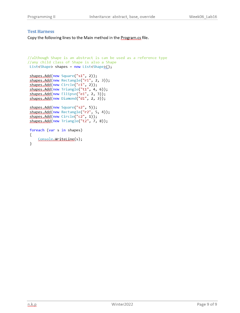 Solved In this exercise you will be using inheritance to | Chegg.com