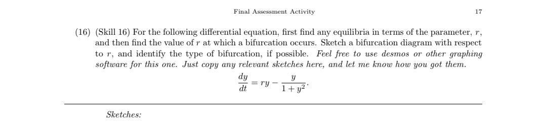 Solved 16) (Skill 16) For the following differential | Chegg.com