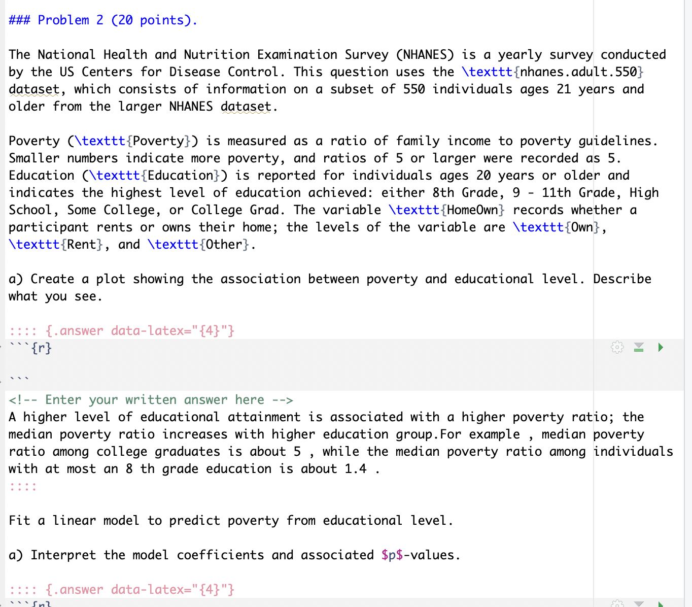 Solved The National Health and Nutrition Examination Survey | Chegg.com