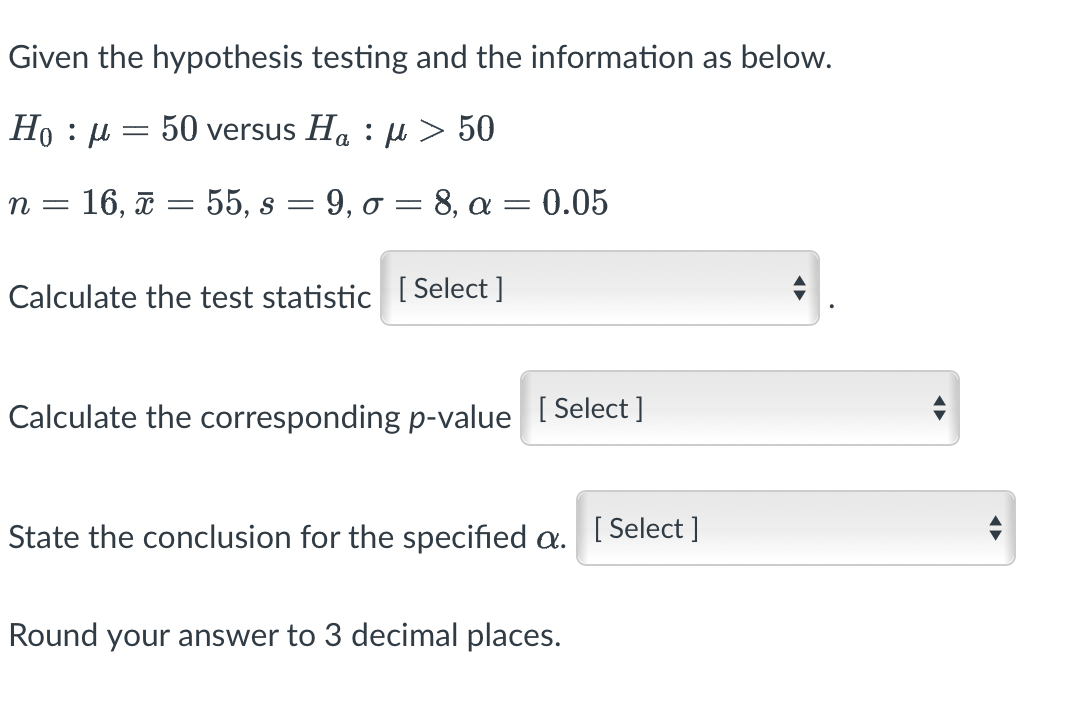 Solved Given the hypothesis testing and the information as | Chegg.com
