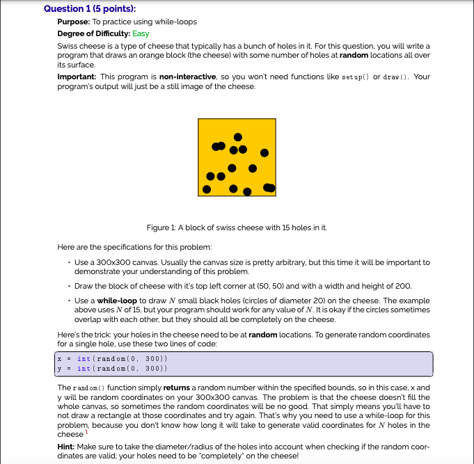 Solved Question 1 (5 points): Purpose: To practice using | Chegg.com