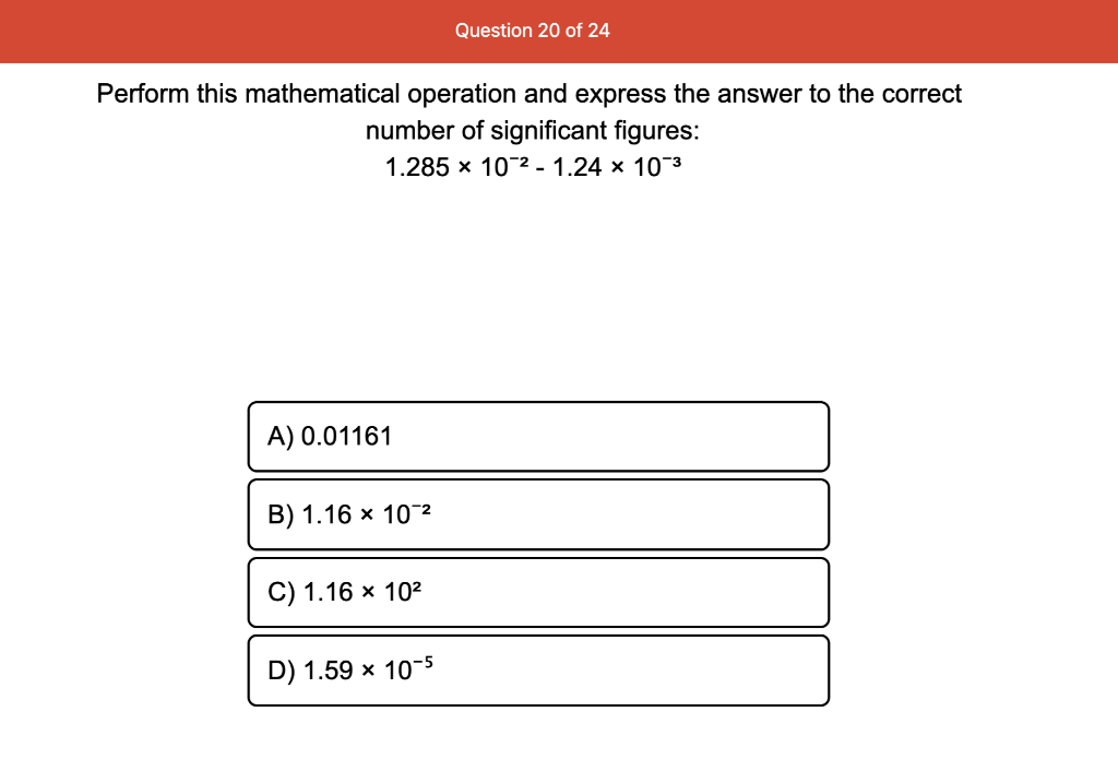 Solved Question 20 of 24 Perform this mathematical operation | Chegg.com