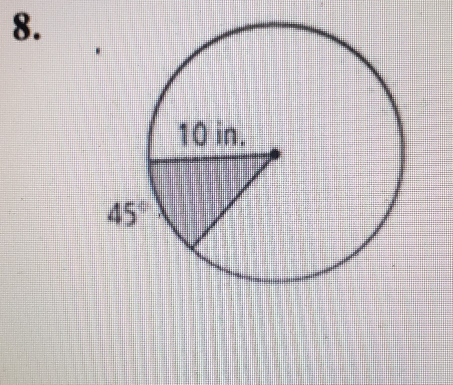 Solved Find the area of the shaded sector of the circle. | Chegg.com