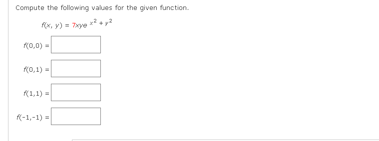 Solved Compute the following values for the given function. | Chegg.com