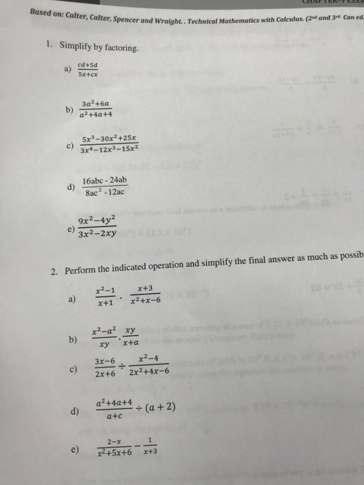 Solved Based on: Calter, Calter, Spencer and Wraight. | Chegg.com