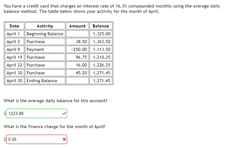 Solved You have a credit card that charges an interest rate | Chegg.com
