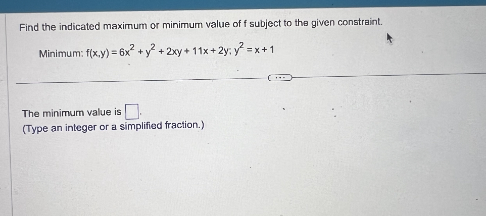 Solved Find the indicated maximum or minimum value of f | Chegg.com