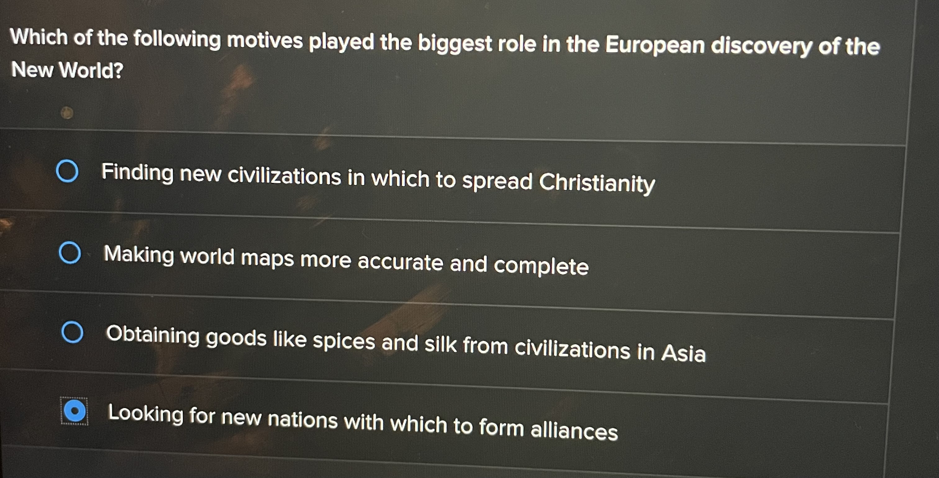 Solved Which of the following motives played the biggest | Chegg.com