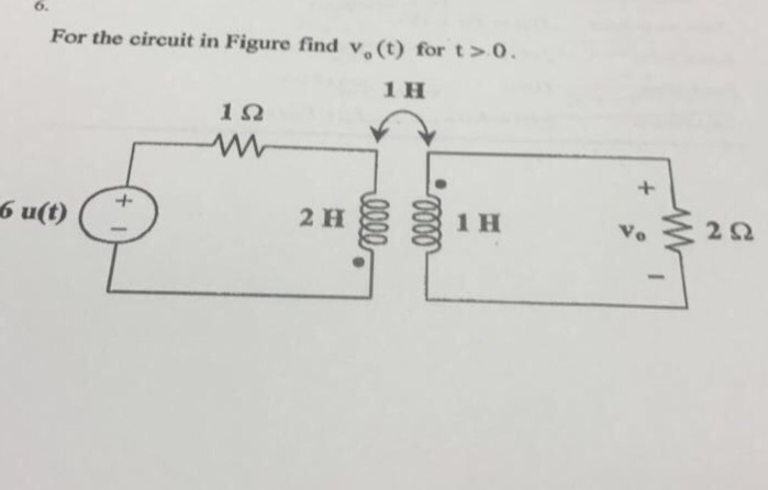 Solved For the circuit in Figure find v_0 (t) for t > 0. | Chegg.com