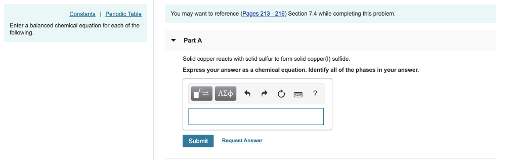 Solved Part C Constants | Periodic Table Write a balanced | Chegg.com
