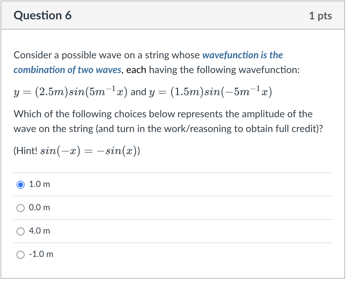 Solved Consider A Possible Wave On A String Whose