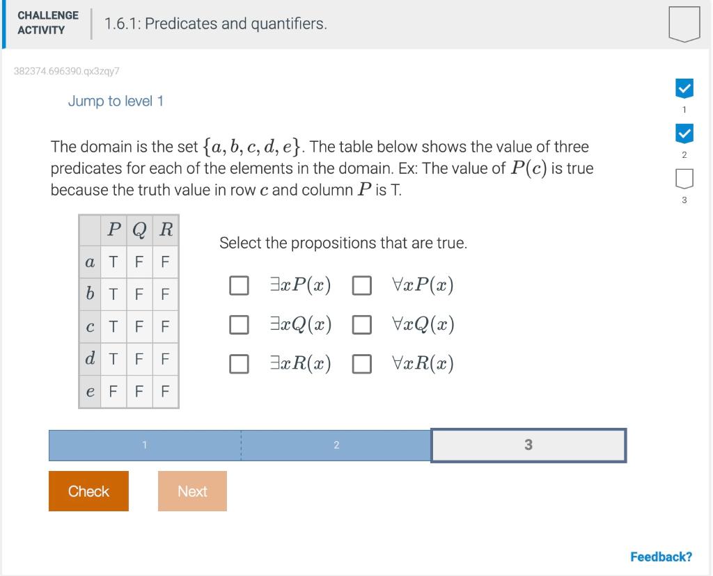 Solved CHALLENGE ACTIVITY 1.6.1: Predicates and quantifiers. | Chegg.com
