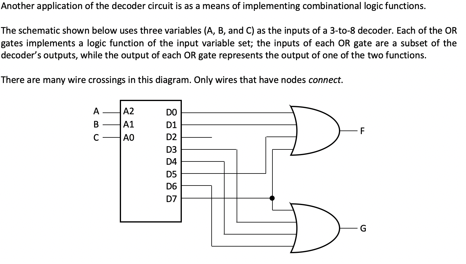 Solved Another application of the decoder circuit is as a | Chegg.com