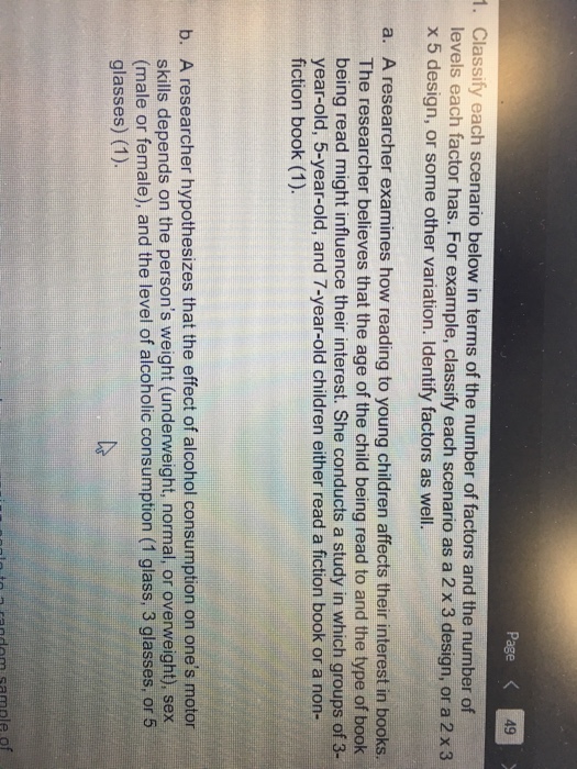 Solved 49 . Classify each scenario below in terms of the | Chegg.com