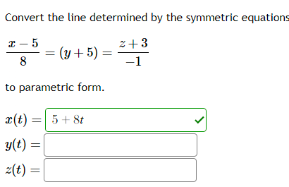 Solved Convert the line determined by the symmetric | Chegg.com