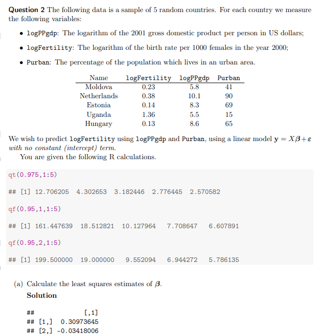 Solved (b) Calculate the sample variance s2. Solution \#\# | Chegg.com