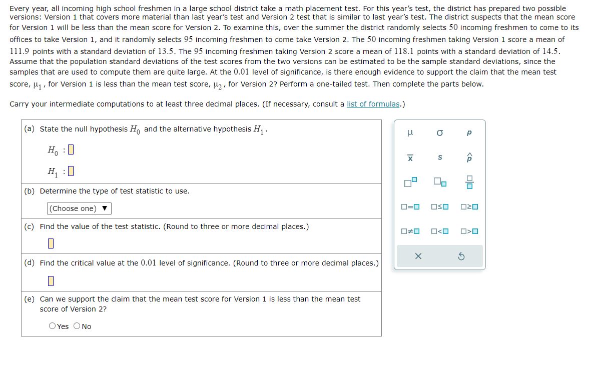 Solved Every year, all incoming high school freshmen in a | Chegg.com