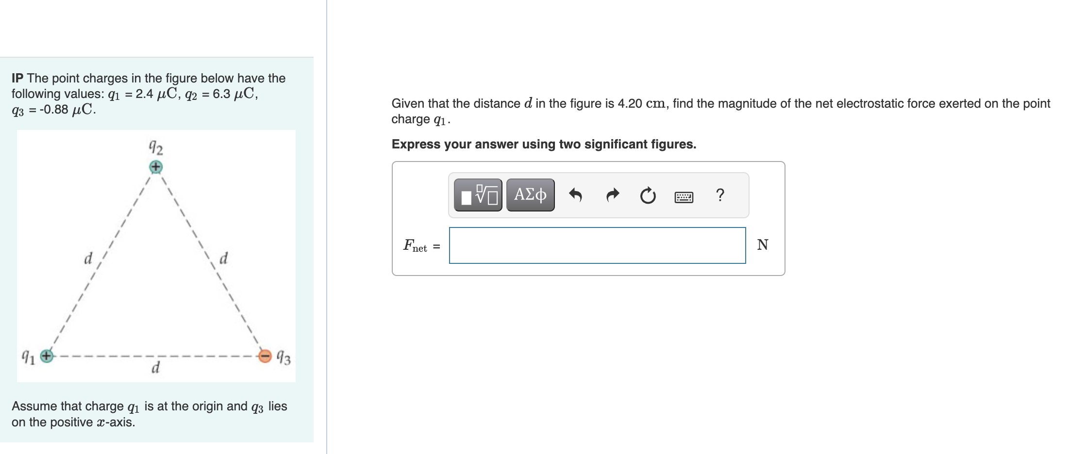 Solved IP The point charges in the figure below have | Chegg.com
