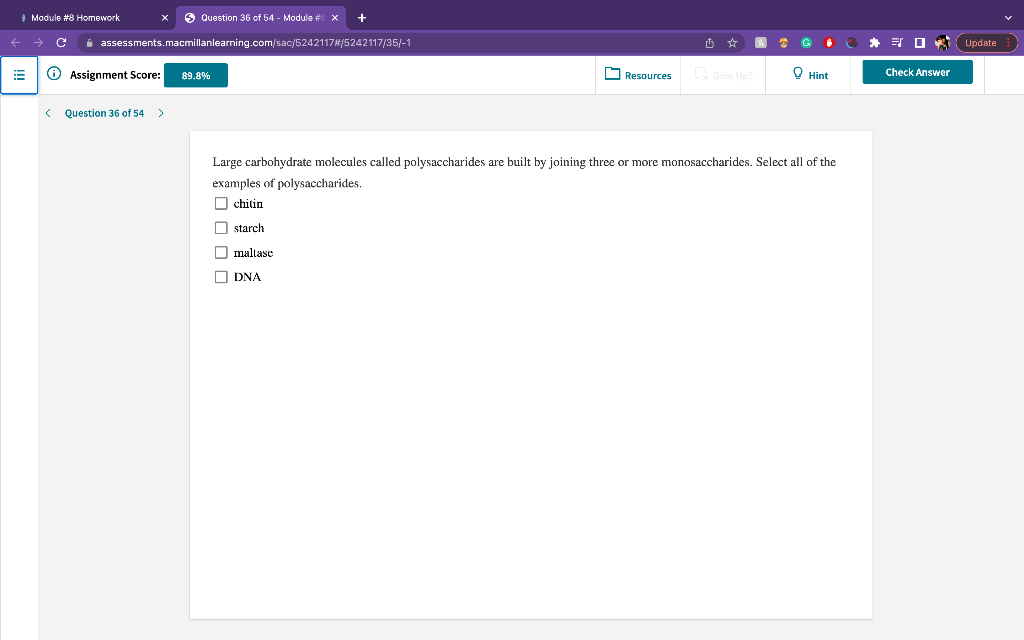 Solved Module #8 Homework Question 36 of 54 - Module # x + C | Chegg.com