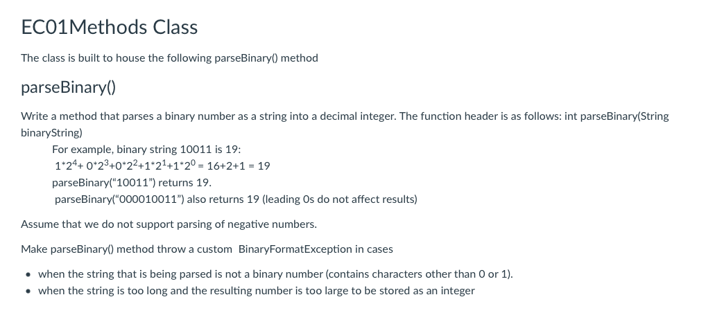 Solved ECO1 Methods Class The class is built to house the | Chegg.com
