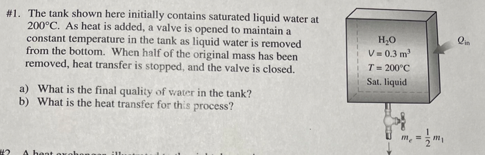 [Solved]: #1. The tank shown here initially contains satu