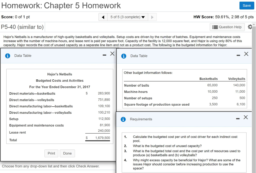 Solved Homework Chapter 5 Homework Save Score 0 Of 1 Pt 5
