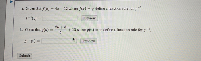 Solved a. Given that f(x) 4 12 where f(x) y, define a | Chegg.com