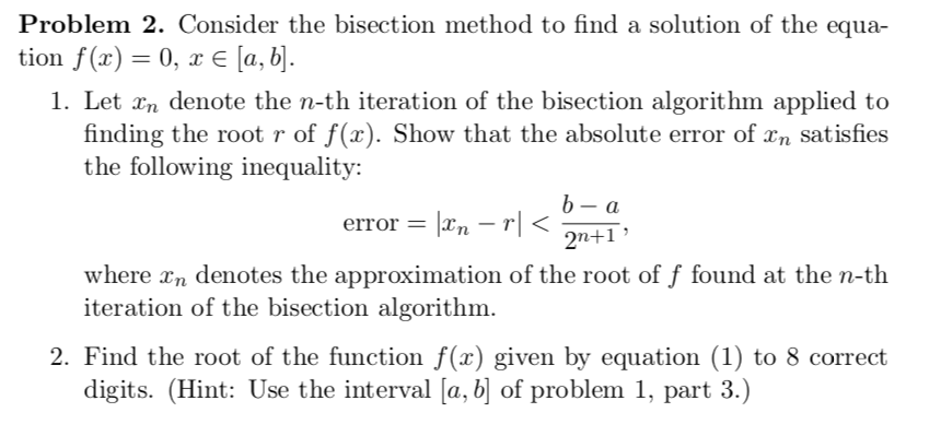 Solved Problem 1. 1. State the Intermediate Value Theorem | Chegg.com